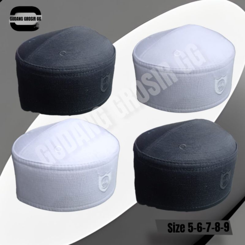 Jual PECI KOPIAH SONGKOK MALAYSIA PUTIH POLOS HITAM POLOS / PECI ...
