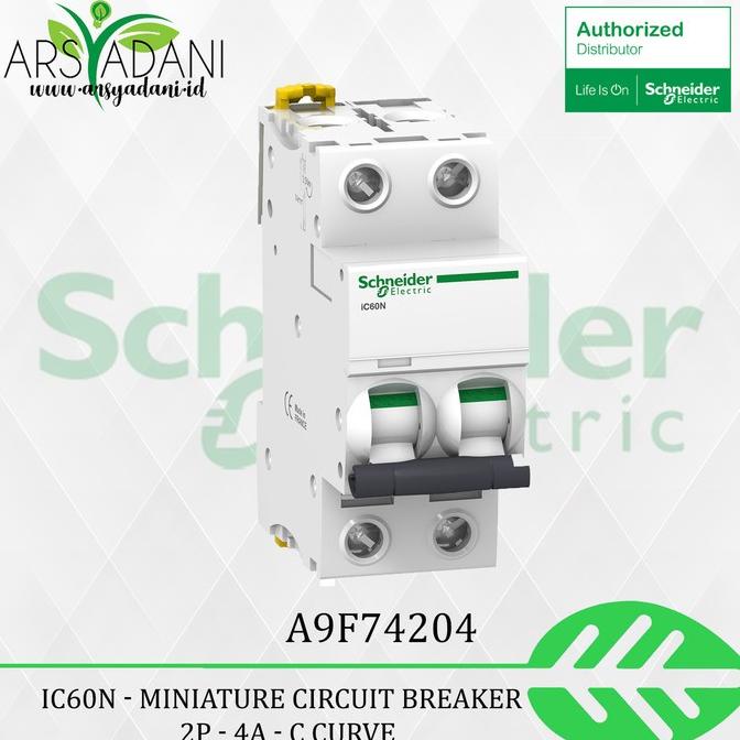 Jual A9F74204 - Schneider Electric Mcb Ic60N 2P 4A 6 Ka #Original ...