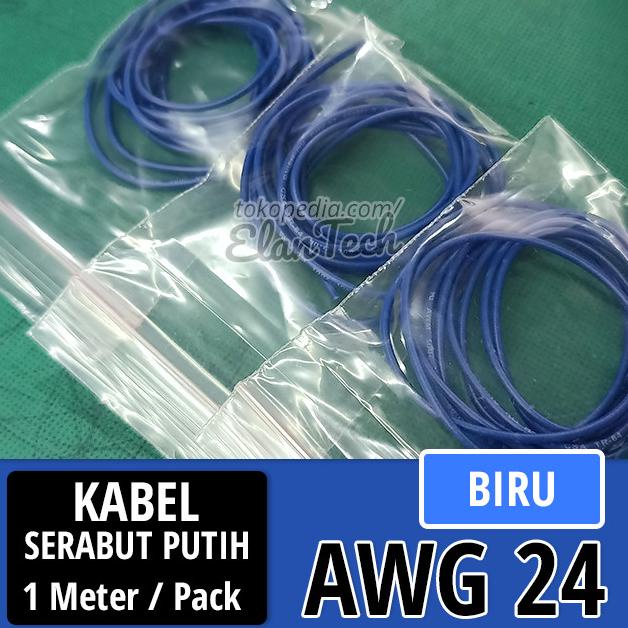 Jual Kabel Rakit AWG24 BIRU Serabut Putih Stranded Cable AWG 24 Elan73c ...
