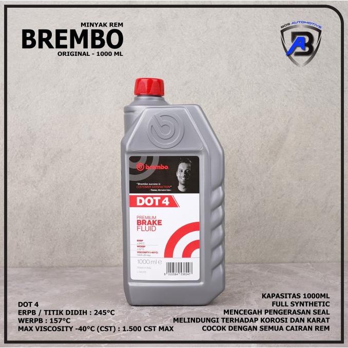Jual BRAKE FLUID DOT 4 1000ML BREMBO ORIGINAL- MINYAK REM - OLI REM ...