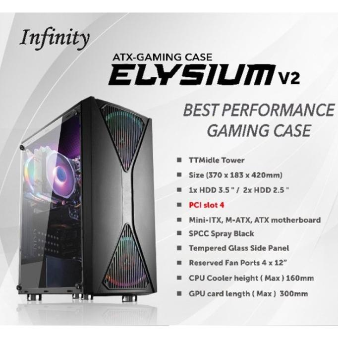Jual INFINITY CASE ELYSIUM V2 ( TEMPERED, Black Armory Design ...
