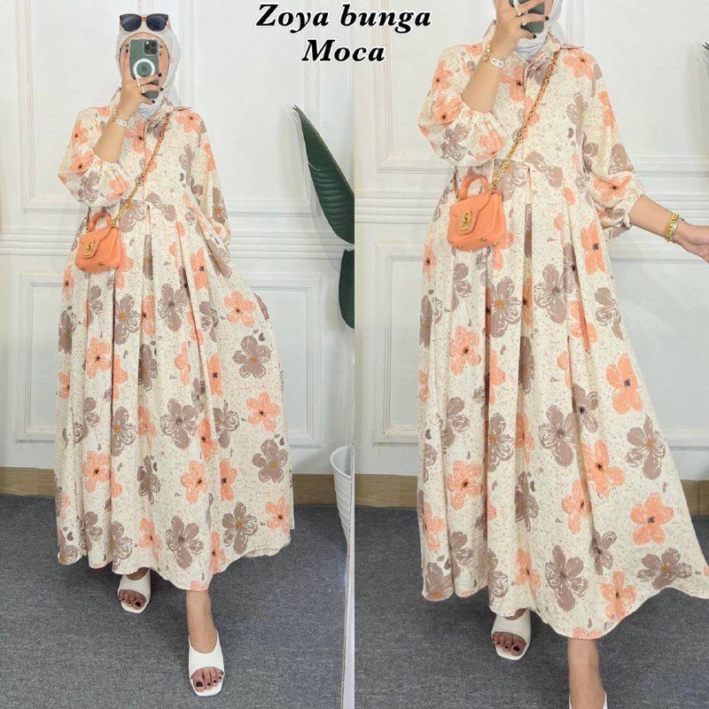 Jual GAMIS VIRAL - ZOYA DRESS - DRESS PREMIUM CRINKLE AIRFLOW SUPER ORI ...