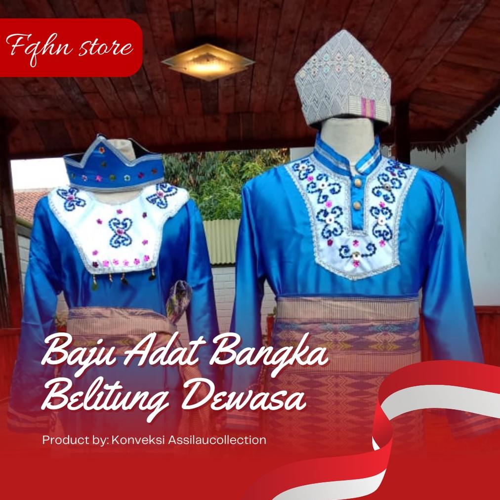 Jual Baju Adat Bangka Belitung Dewasa Satuan Laki Laki Perempuan