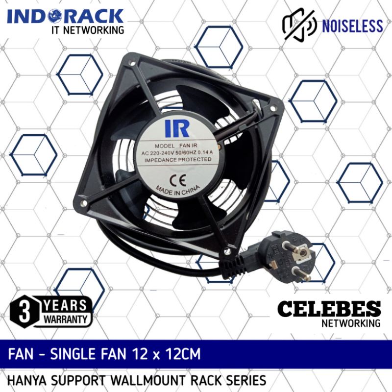 Jual SINGLE FAN 12 x 12cm INDORACK for Wallmount Rack Rak Server 12x12 ...