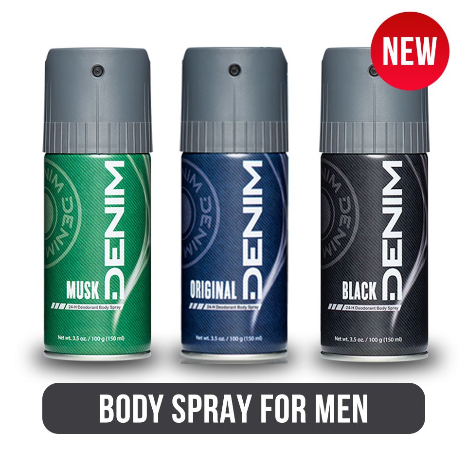 Jual Murah Denim Deodorant Body Spay For Man - 150ml | Body Spray Pria ...