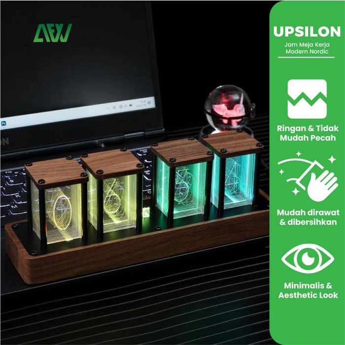 Jual Upsilon Jam Meja Kerja Modern Nordic Style Digital Retro Rgb Digital | Shopee Indonesia