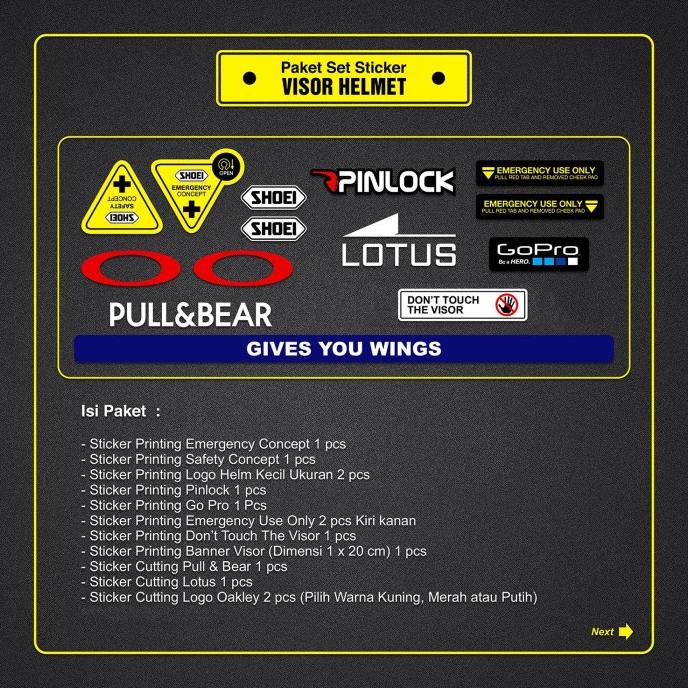 Jual STIKER STICKER PAKET VISOR HELM AGV, SHOEI, ARAI, HJC, KYT, NHK ...