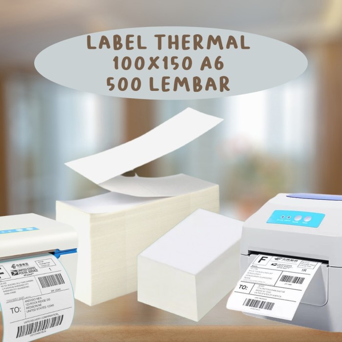 Jual Aurealiamall Label Thermal 100X150 Kertas Sticker Barcode Termal A6 Isi 500 Pcs | Shopee ...