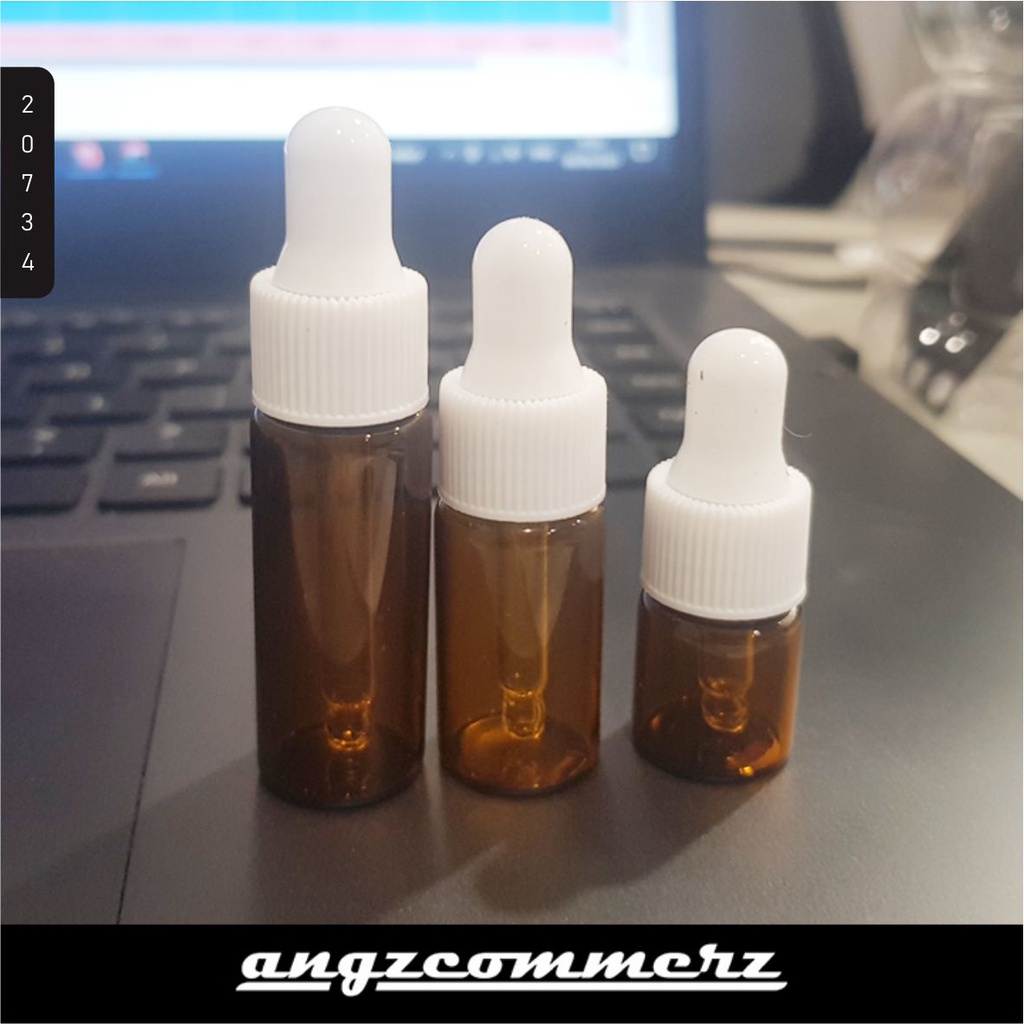 Jual Botol Kaca Tetes Pipet Amber Glass Bottle Tutup Putih 5 mlRS ...