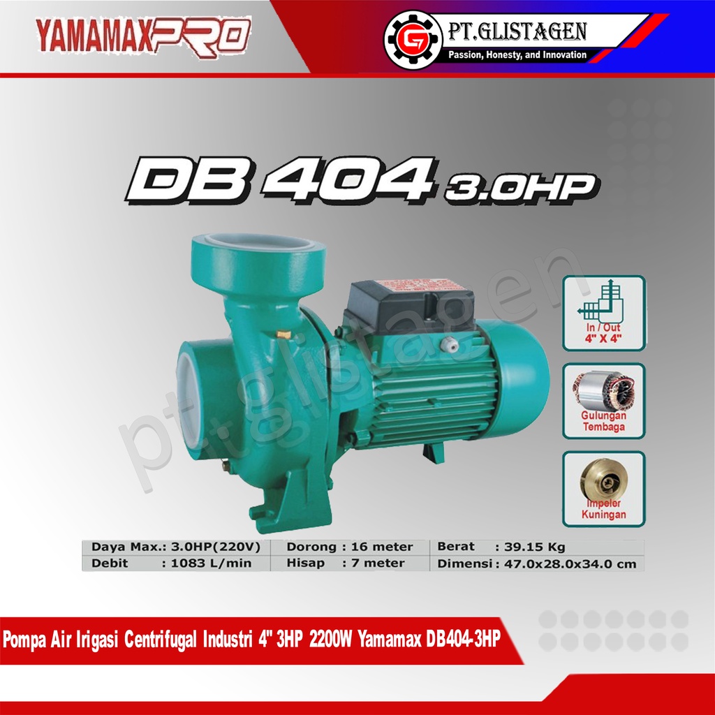 Jual YAMAMAX DB404-3HP Pompa Air Irigasi Centrifugal Industri 4" 3HP ...