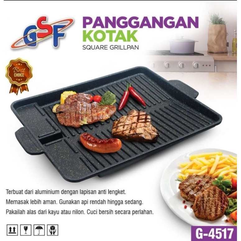 Jual COD 600GR PANGGANGAN KOTAK PERSEGI KOREAN BBQ GRILL PAN SQUARE ...