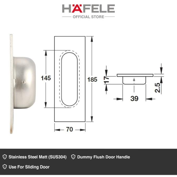 Jual #Mid-Year - Hafele Flush Handle - Gagang Pintu Geser / Sliding ...