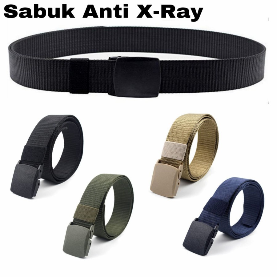 Jual Ikat Pinggang Pria Kanvas Kain Nylon Tactical Men Belt Nylon Canvas Anti Metal Detector X ...
