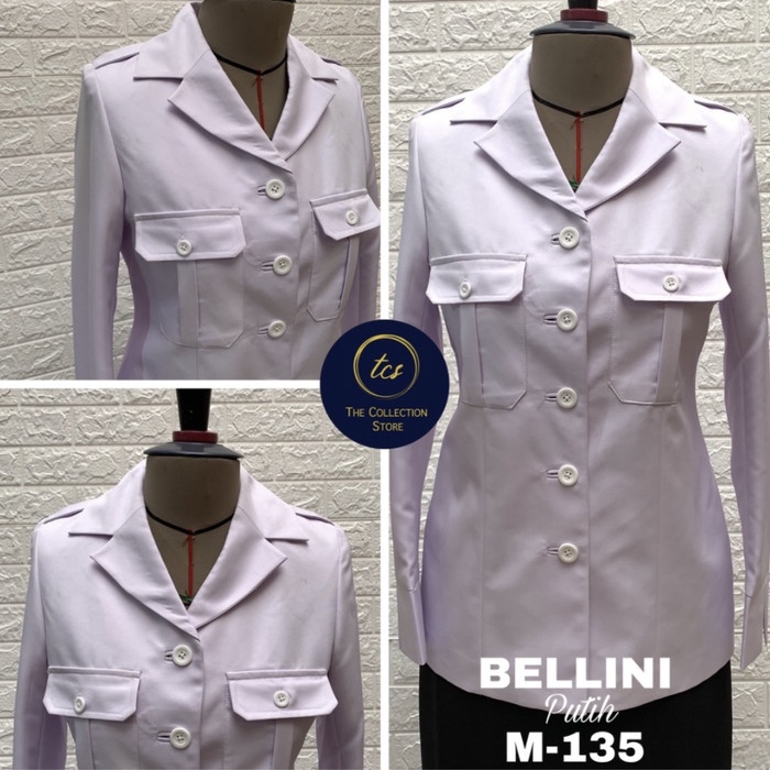 Jual Blazer Bellagio Seragam Pns Guru Putih Premium Bellini M-135 Putih ...