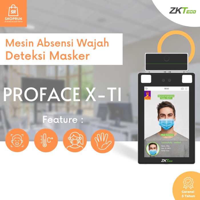Jual Mesin Absensi Deteksi Wajah Deteksi Masker & Suhu Zkteco Proface X Ti | Shopee Indonesia