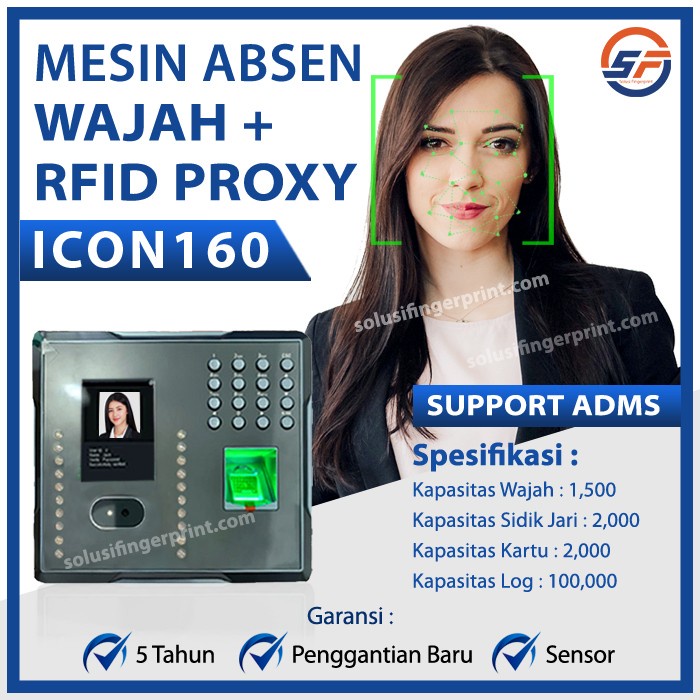 Jual Mesin Absen Face Detection Icon 16 Mesin Absensi Wajah | Shopee ...