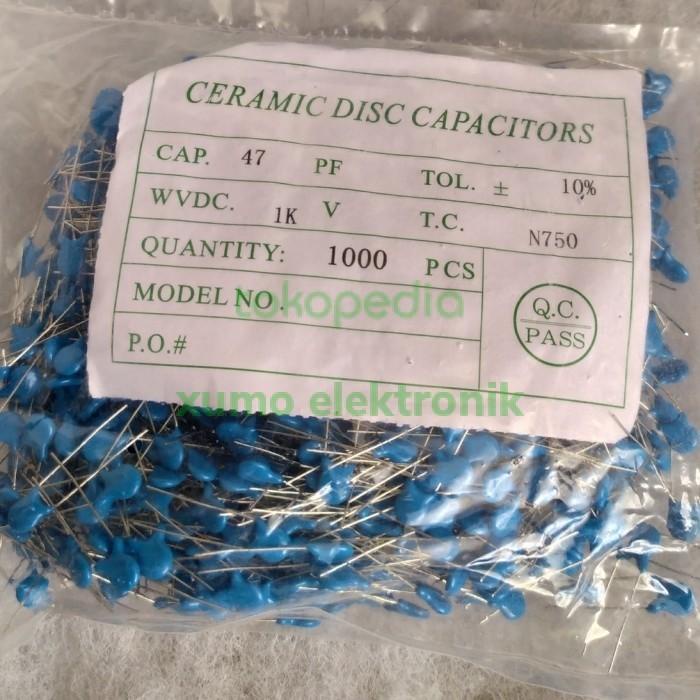 Jual Capasitor Ceramic Kapasitor Keramik Biru 47 47Pf 1Kv Per 1000 Pcs ...