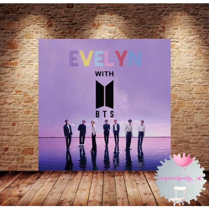 Jual Custom Backdrop Banner Spanduk Happy Birthday BTS BT21 Army Purple ...