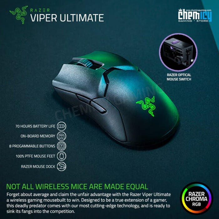Jual Razer Viper Ultimate Hyperspeed Wireless Gaming Mouse | Shopee ...