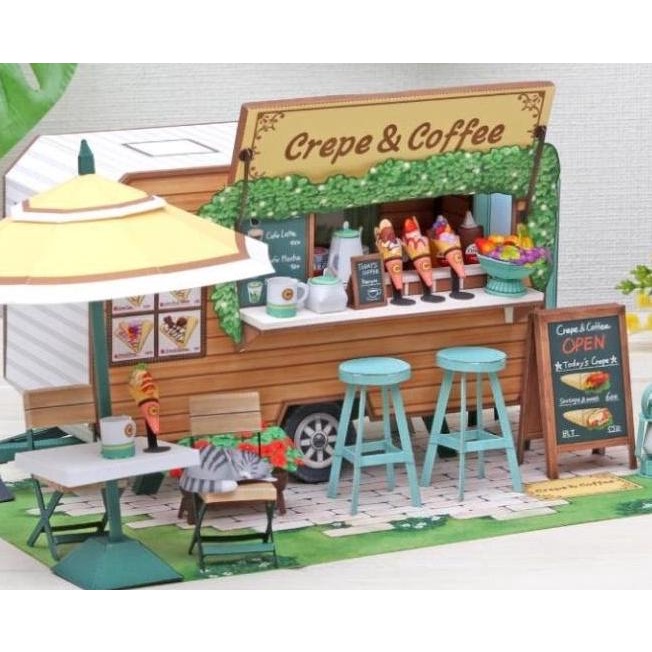 Jual DIY Papercraft Pola Diorama Crepes & Coffee Shop Jasmine Paper ...