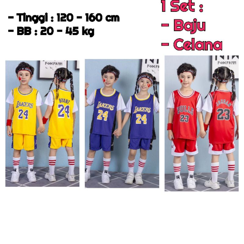 Jual Setelan Jersey Baju Basket Anak Kids Jersey Basketball Look Like ...