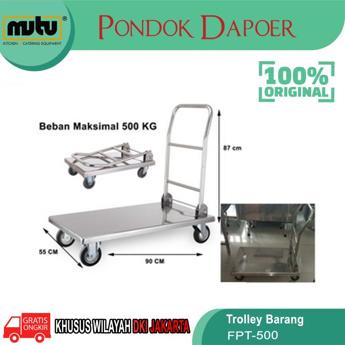 Jual Best Seller Foldable Trolley Trolley Barang Stainless Steel 500 Kg ...