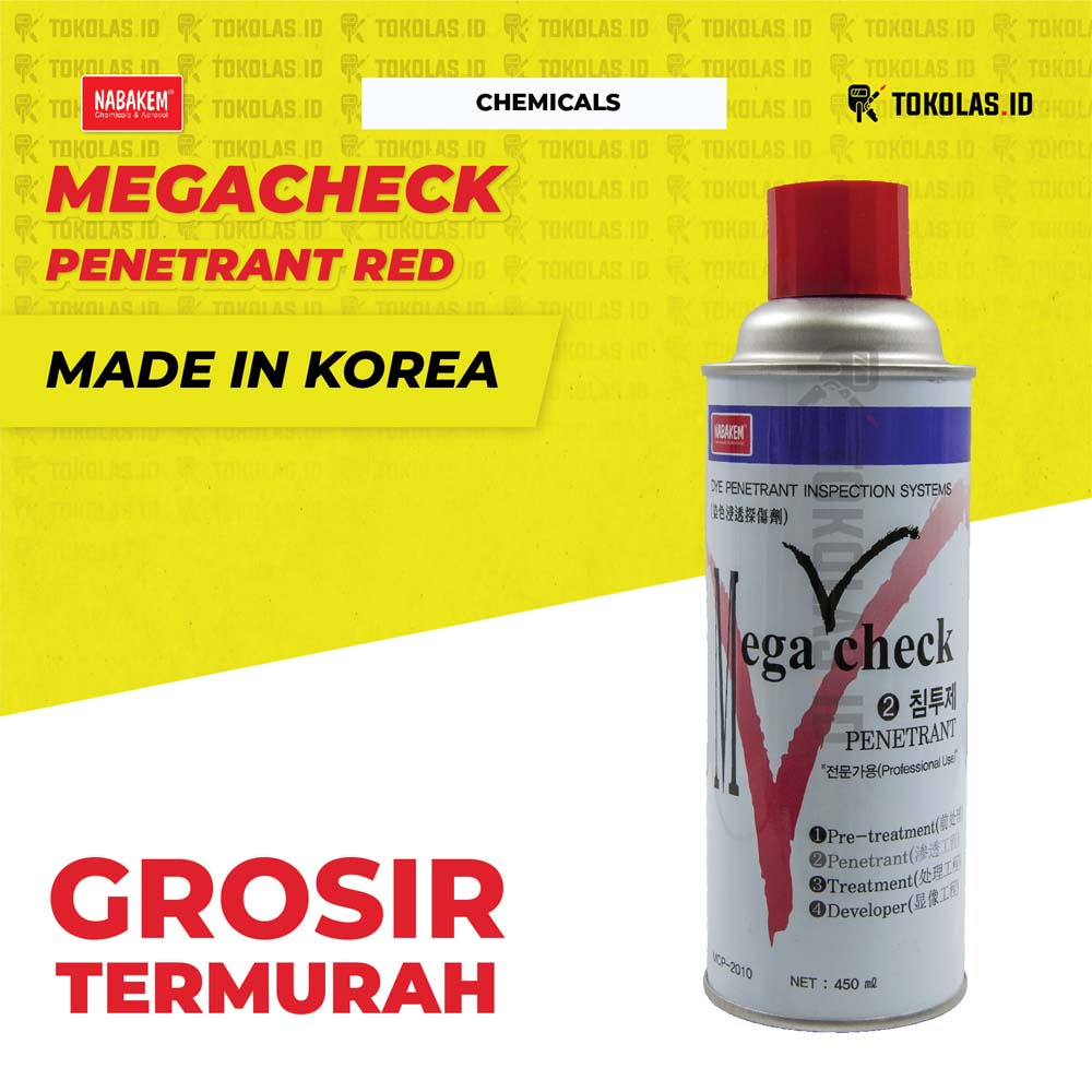 Jual Nabakem Megacheck Penetrant Spotcheck Inspection Spray Red Mega ...
