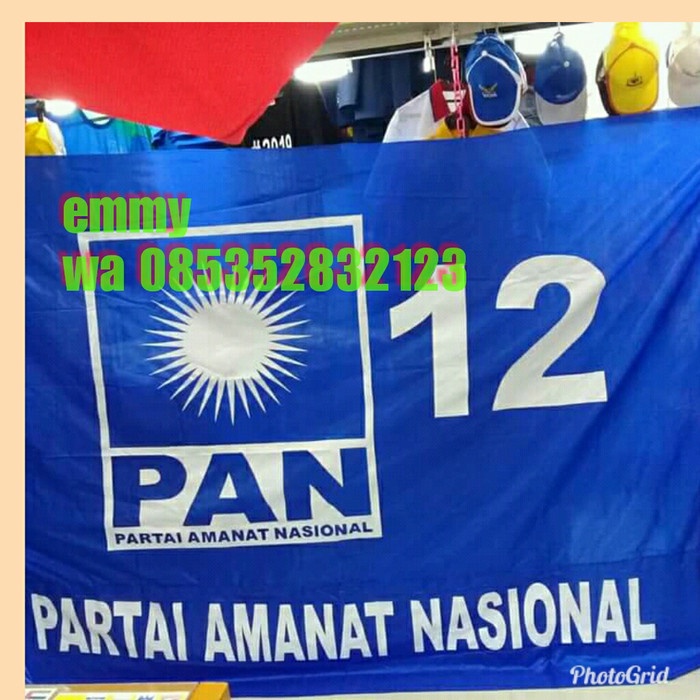 Jual BISA COD bendera partai PAN 2x3 M /BENDERA CUSTOM/BENDERA NU ...