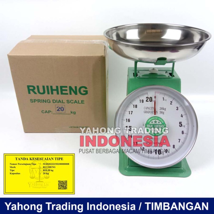 Jual Timbangan Jarum Manual RUIHENG Timbangan Pasar Ayam Daging 20kg ...