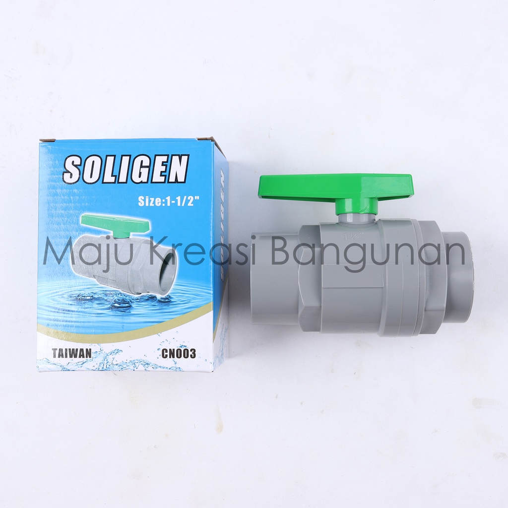 Jual Ball Valve SOLIGEN CN003 1 1/2 Inch Stop Kran PVC Inci Keran Air 1 ...
