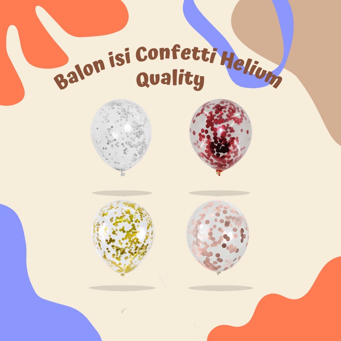 Jual Balon isi Confetti Helium Quality Isi 50 per pack | Shopee Indonesia