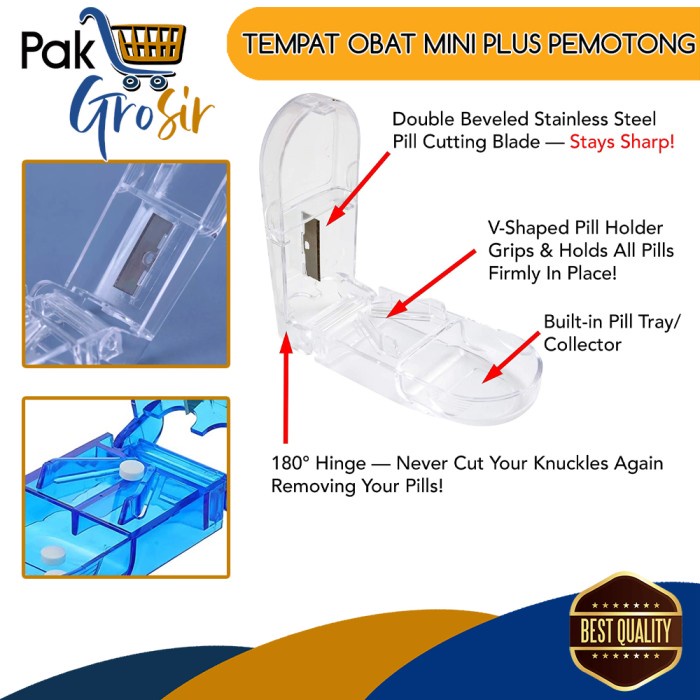 Jual Alat Pemecah Obat Box Tempat Kotak Pemotong Pill Pil Tablet Kapsul ...