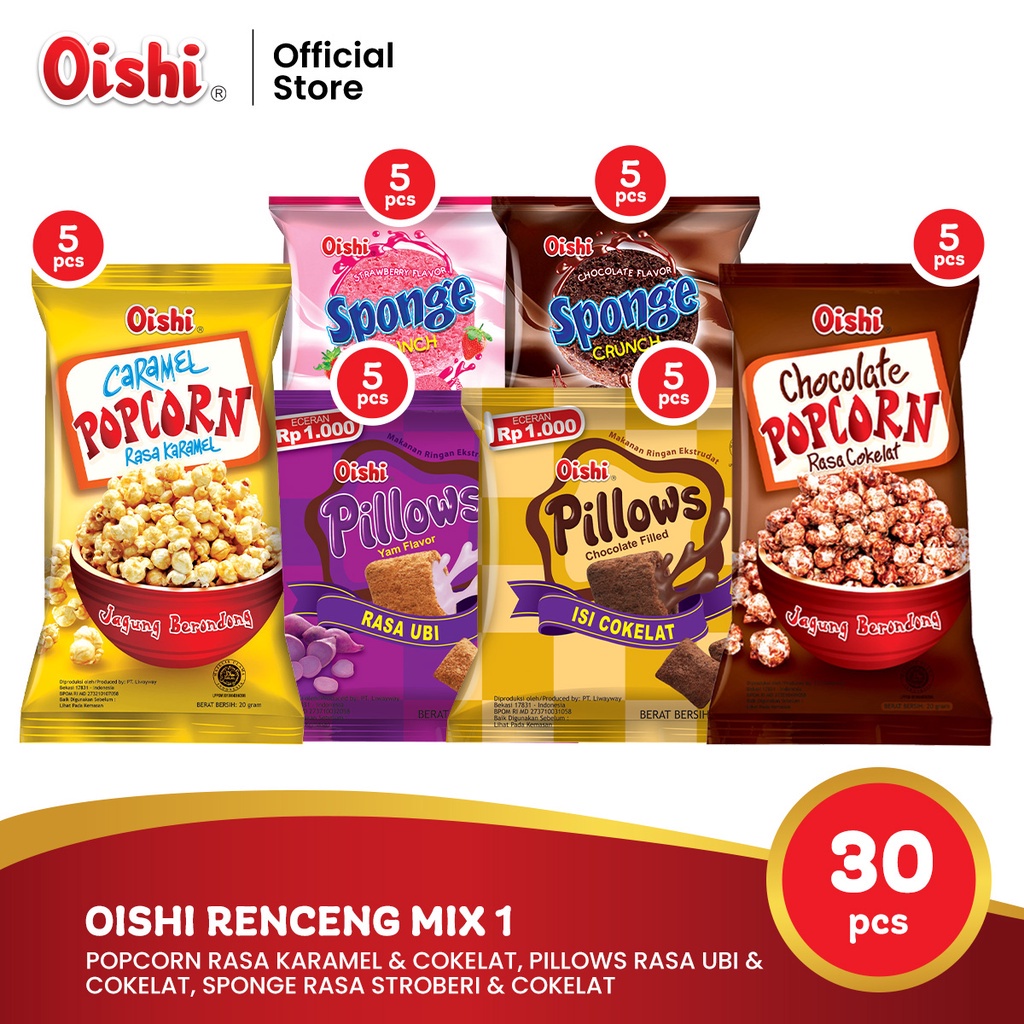 Jual Oishi Renceng Mix 1 (Isi 30pcs) | Shopee Indonesia