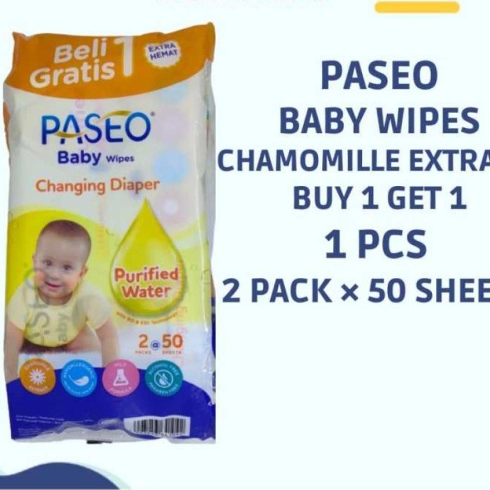 Jual Tissue Basah Paseo Baby Wipes Chamole 1 Karton (36 X 50 Sheets ...
