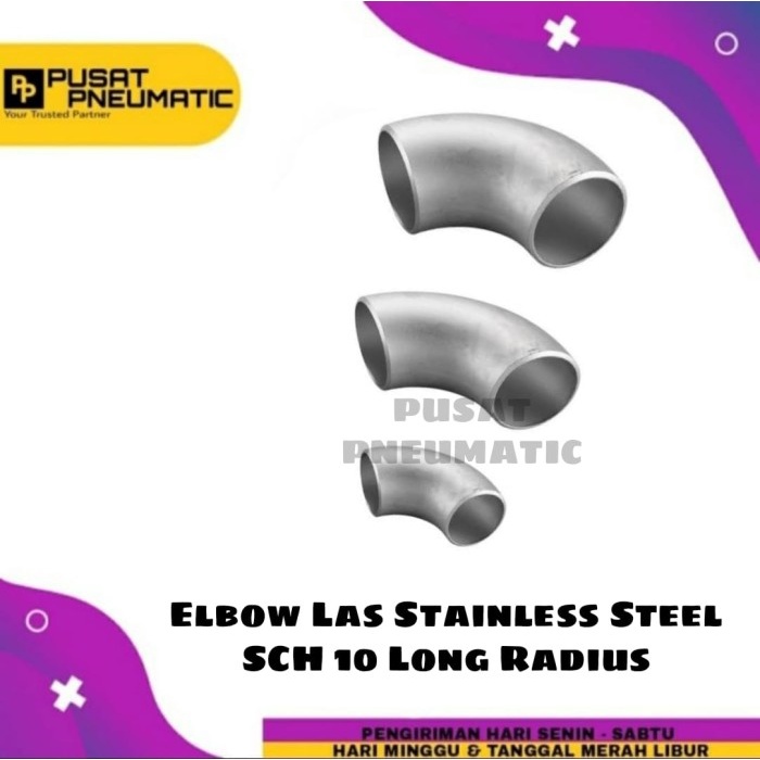 Jual 1" Elbow Las Stainless Steel SCH 10 SS 304 Long Radius 1 Inch ...