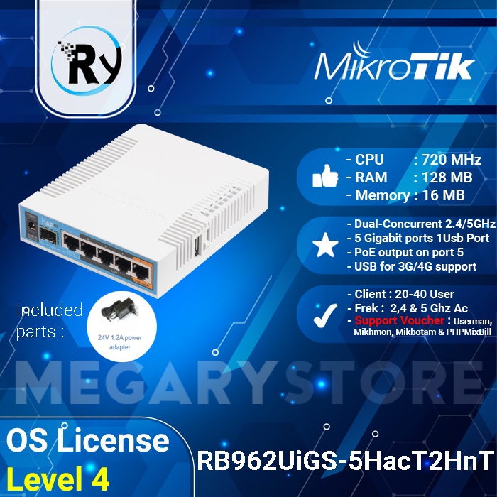 Jual Mikrotik Router Wireless RB962UiGS-5HacT2HnT (hAP-AC) | Shopee ...