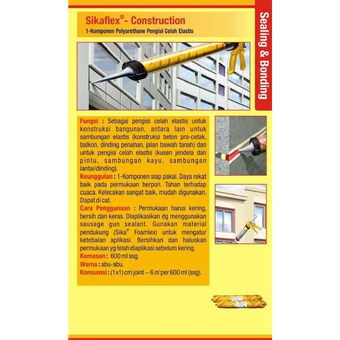 Jual SIKAHYFLEX SEALANT,SIKA HYFLEX 140 CONSTRUCTION CONCRETE GREY | Shopee Indonesia