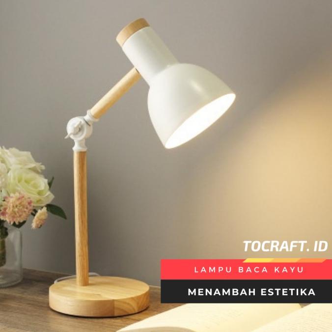 Jual Lampu Meja Belajar Kerja Arsitek Kayu Aesthetic LED Minimalis ...