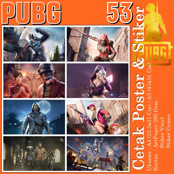 Jual Sticker Poster PUBG | Perang | War | Mobile | Game | Games ...