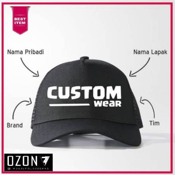 Jual TERMURAH Topi polos topi trucker custom desain sendiri kata2 ...