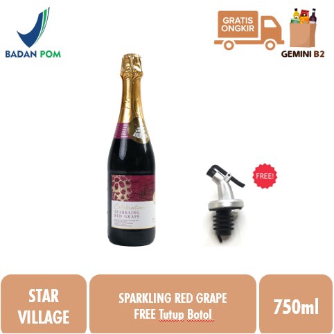 Jual [FREE TUTUP BOTOL] Star Village Sparkling Red Grape 750ML Jus Anggur Soda | Shopee Indonesia