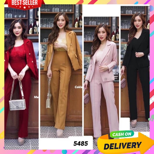 Jual One Set Blazer Wanita Kerja Import Korean Style Jumbo Kemeja Cewe ...