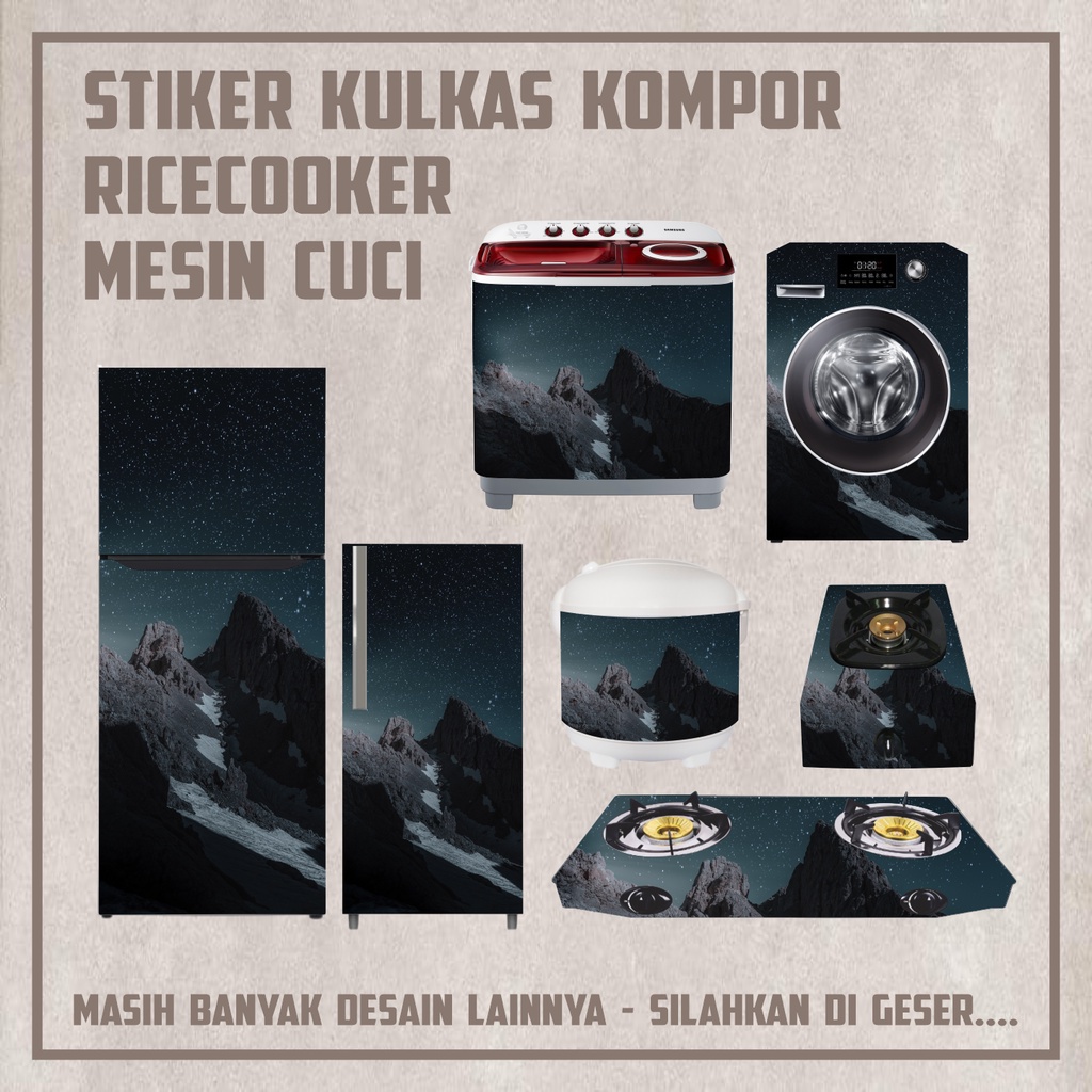 Jual Stiker Sticker kulkas kompor mesin cuci 1 2 pintu tabung mata Rice ...