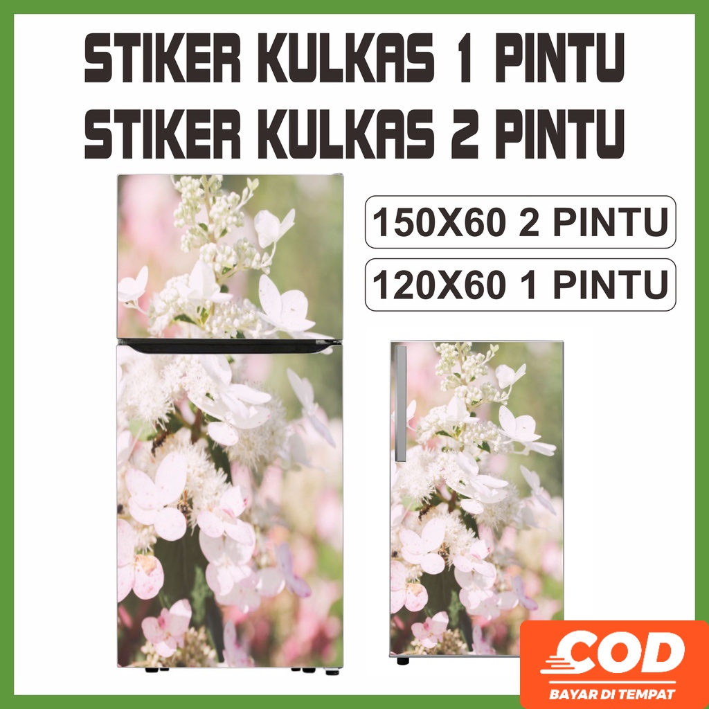 Jual Stiker Kulkas 1 Pintu dan Sticker 2 Pintu Full Body Motif Bunga ...