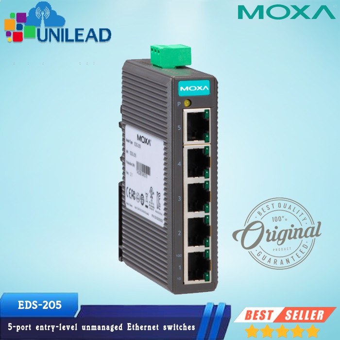 Jual Switch Moxa Eds 205 Entry Level Unmanaged Ethernet Switches | Shopee Indonesia