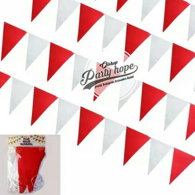 Jual Viral Bendera Segitiga Kain Merah Putih Spunboad / Bunting Flag ...