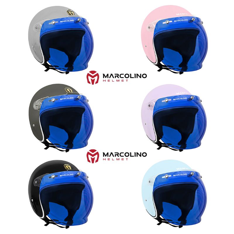 Jual Helm Bogo Retro Marcolino Classic Edition SNI Bubble Blue [LIST ...