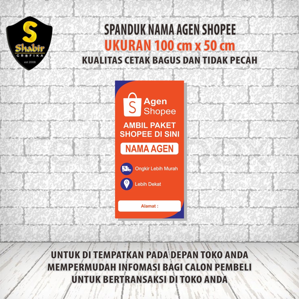 Jual SPANDUK AGEN SHOPEE 100 cm x 50 cm | Shopee Indonesia