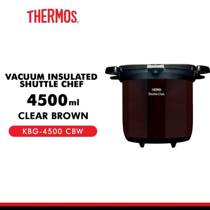 Jual Thermos Insulated Thermal Cooker Shuttle Chef-Brown 4.5L(KBG-4500-CBW) | Shopee Indonesia