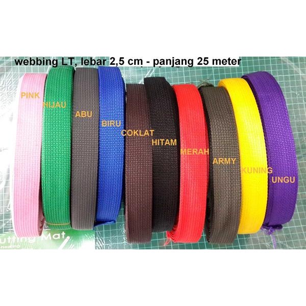 Jual Tali Webbing Lt Lebar 2,5 Cm (1 Roll = 25 Meter) | Shopee Indonesia